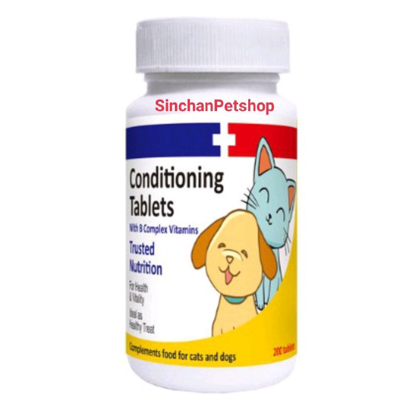Jual Multi Vitamin Kucing Anjing Conditioning Tablets B Complex isi 200 ...