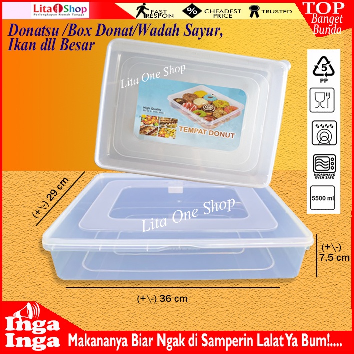 Jual Donatsu Mutiara KMP/Box Donat/Tempat Donat Besar/Wadah Makanan\Box ...