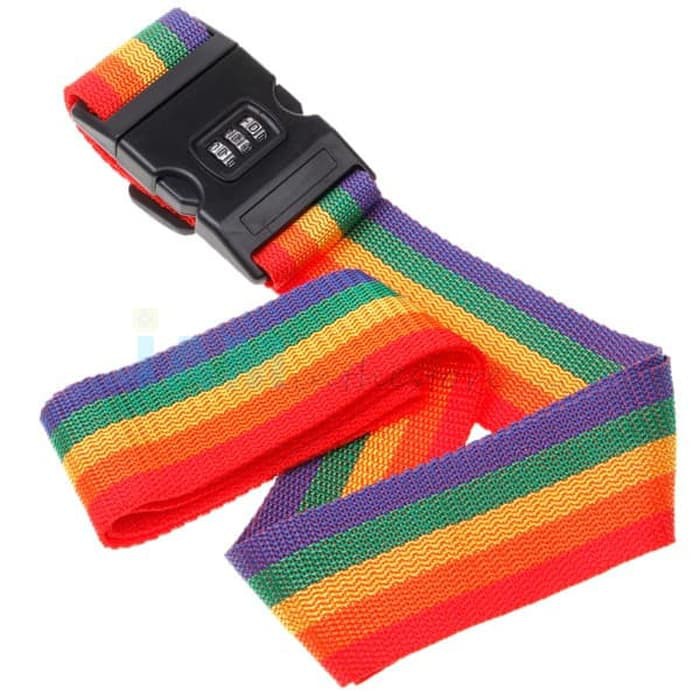 Jual TALI KOPER RAINBOW LUGGAGE STRAP SABUK PENGAMAN PIN ANGKA TRAVEL ...