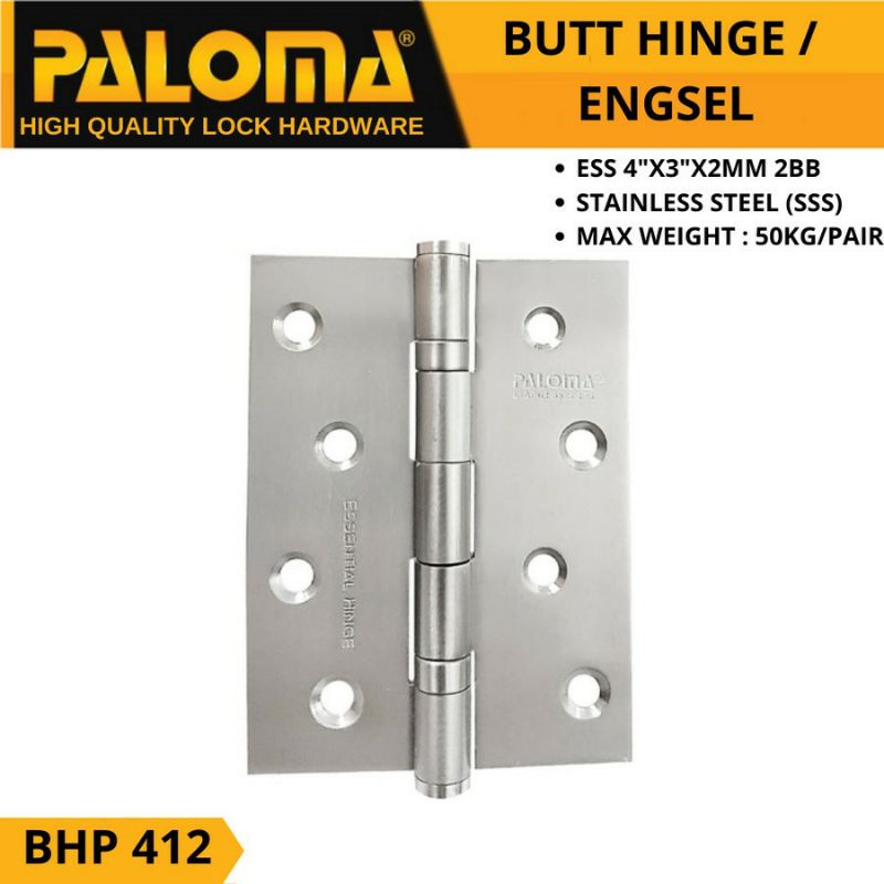 Jual Engsel Pintu PALOMA BHP 412 Engsel 4 inch 2mm Stainless ENGSEL ...