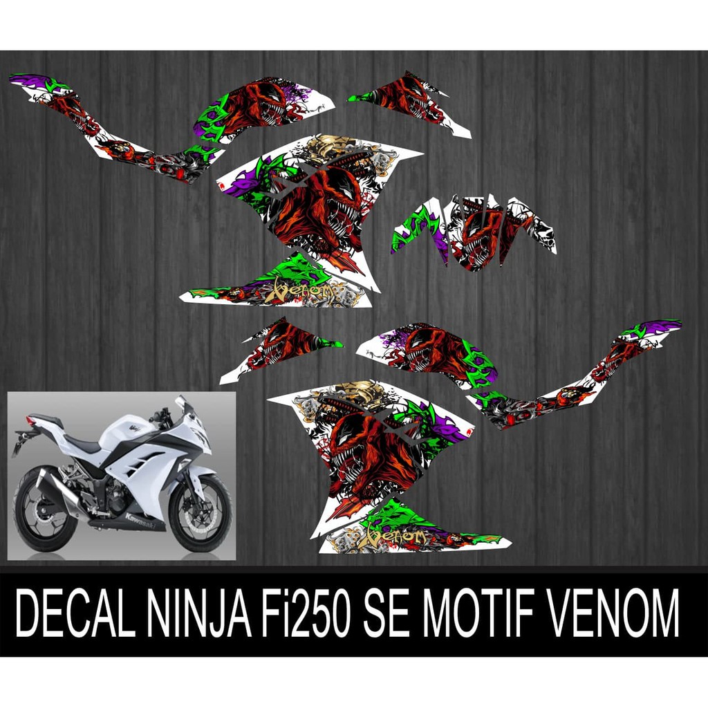 Jual STIKER STRIPING MOTOR NINJA FI 250 SE FULL BODY MOTIF VENOM ...