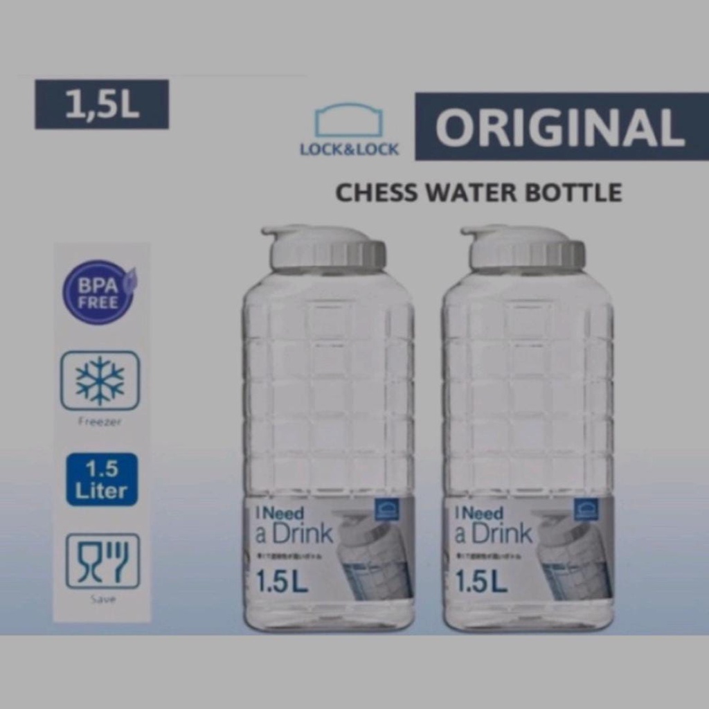 Jual Lock & lock Chess Water Bottle 1.5L Packing Hap 812 (Banded Buy 1 ...