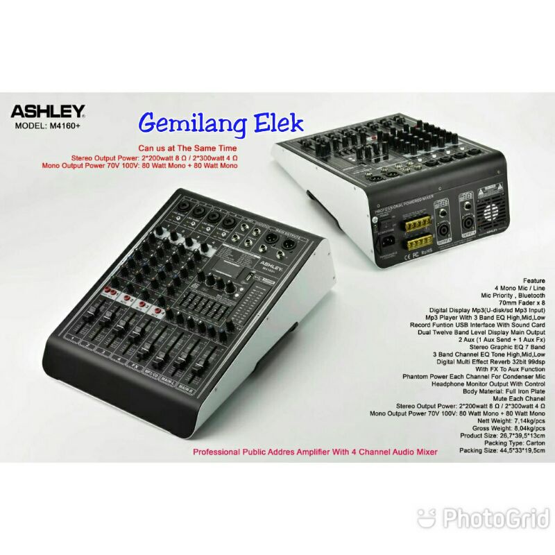Jual POWER MIXER ASHLEY M4160+ ORIGINAL | Shopee Indonesia