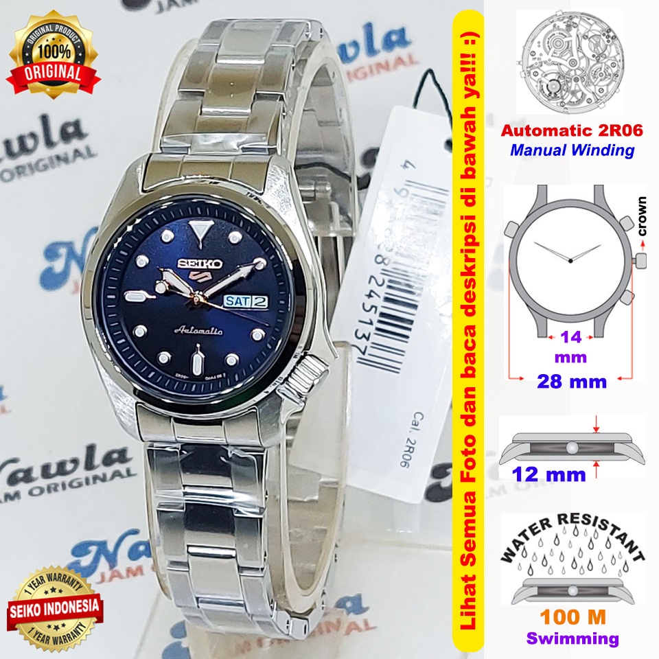 Jual Seiko 5 Sports SRE003K1 Ladies Blue Dial - Jam Tangan Wanita ...