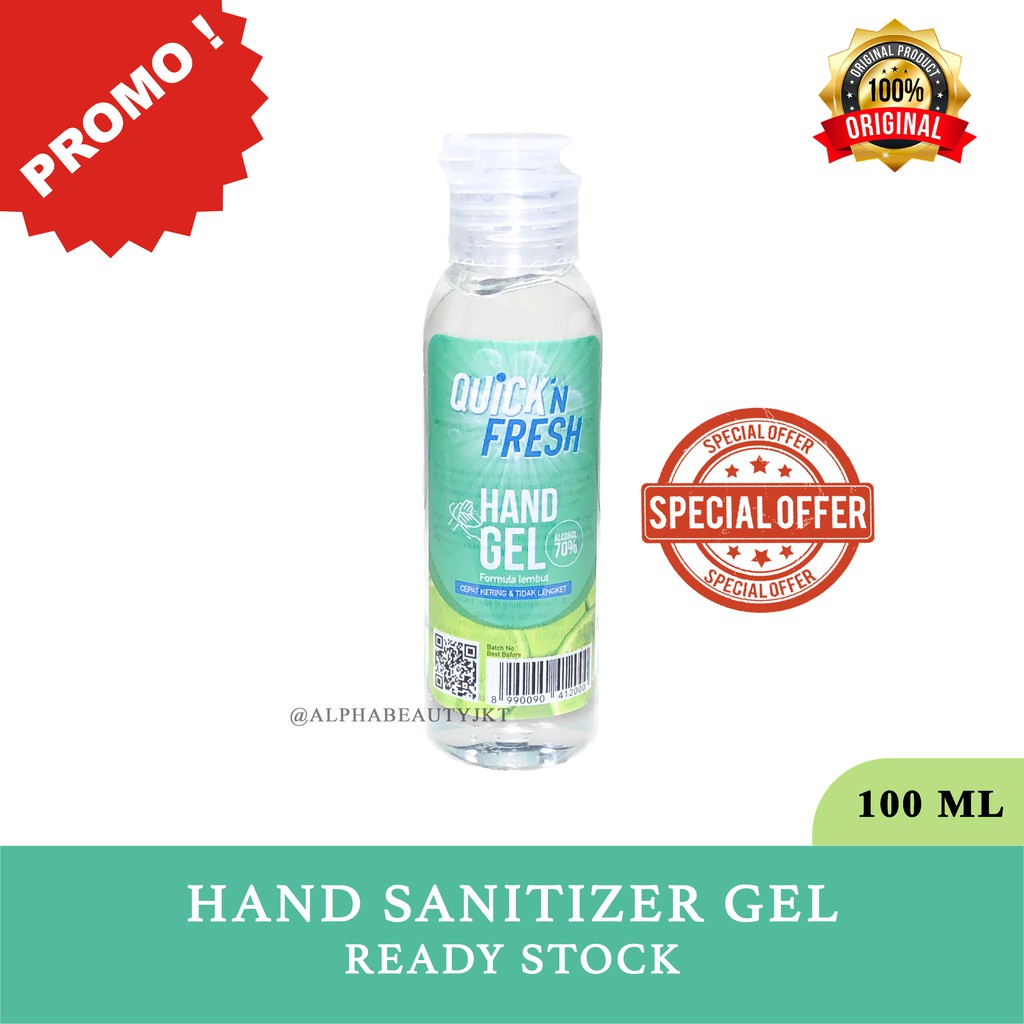 Jual Quick n Fresh Hand Sanitizer Gel 100ml - BPOM | Shopee Indonesia