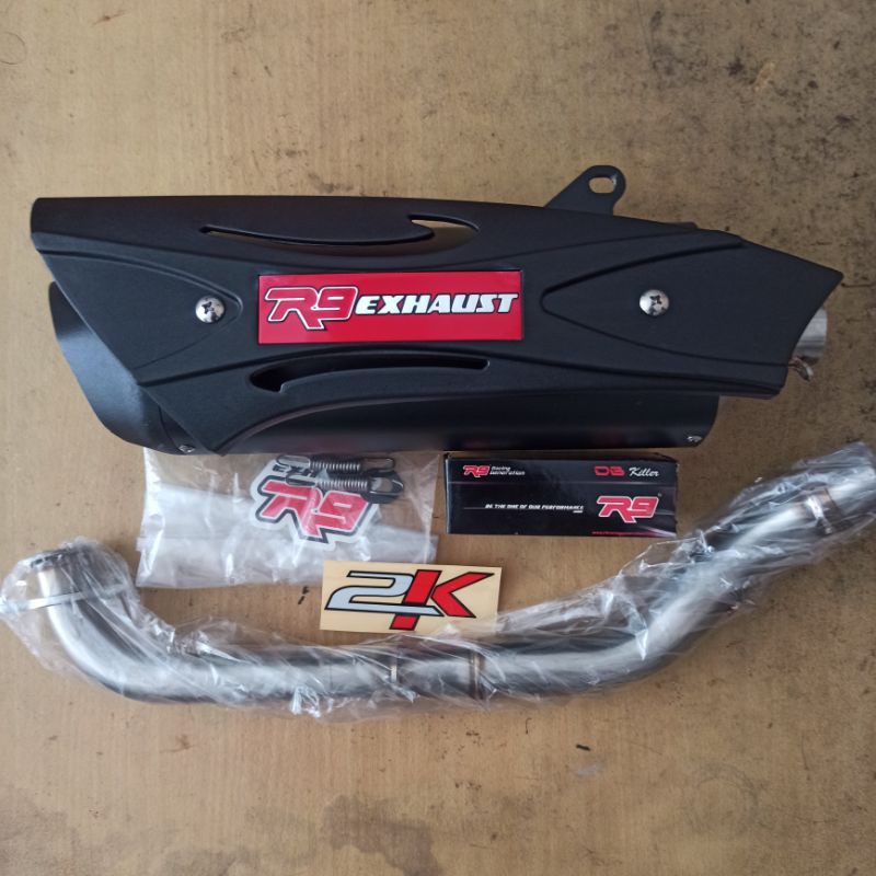 Jual knalpot racing R9 misano ss series black nmax / aerox | Shopee ...