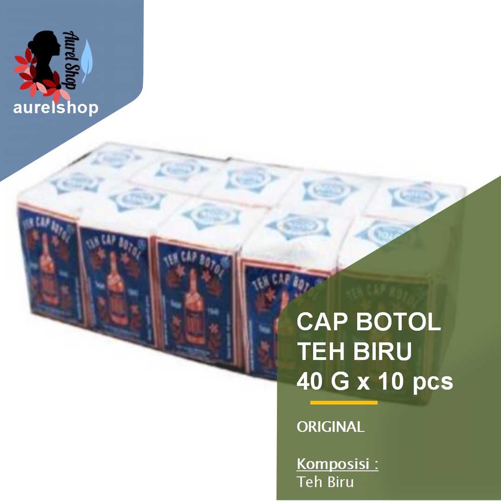 Jual CAP BOTOL Teh Biru kemasan 40 g x 10 pcs | Shopee Indonesia