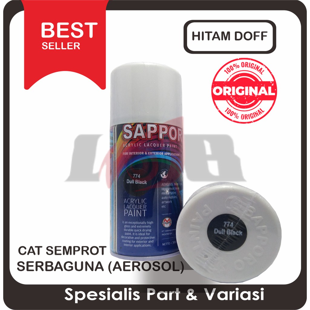 Jual Sapporo Black Dull 774 Cat Semprot Saporo Paint Hitam Doff Dof Dop ...