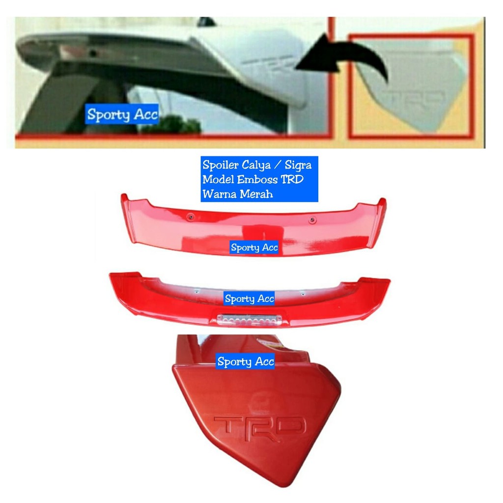 Jual Spoiler Sayap Mobil Calya Sigra Model Embos TRD +Lampu | Shopee ...