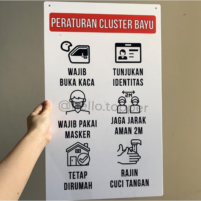 Jual Sign Peraturan Cluster Office | Sign Tata Tertib Perumahan Akrilik ...
