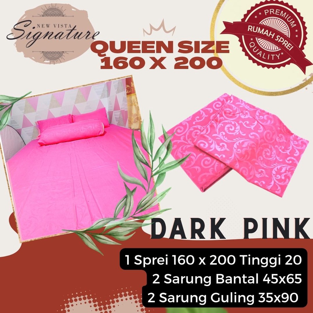 Jual Sprei Signature 160 x 200 Polos Emboss ( Dark Pink / Pink Gelap ...