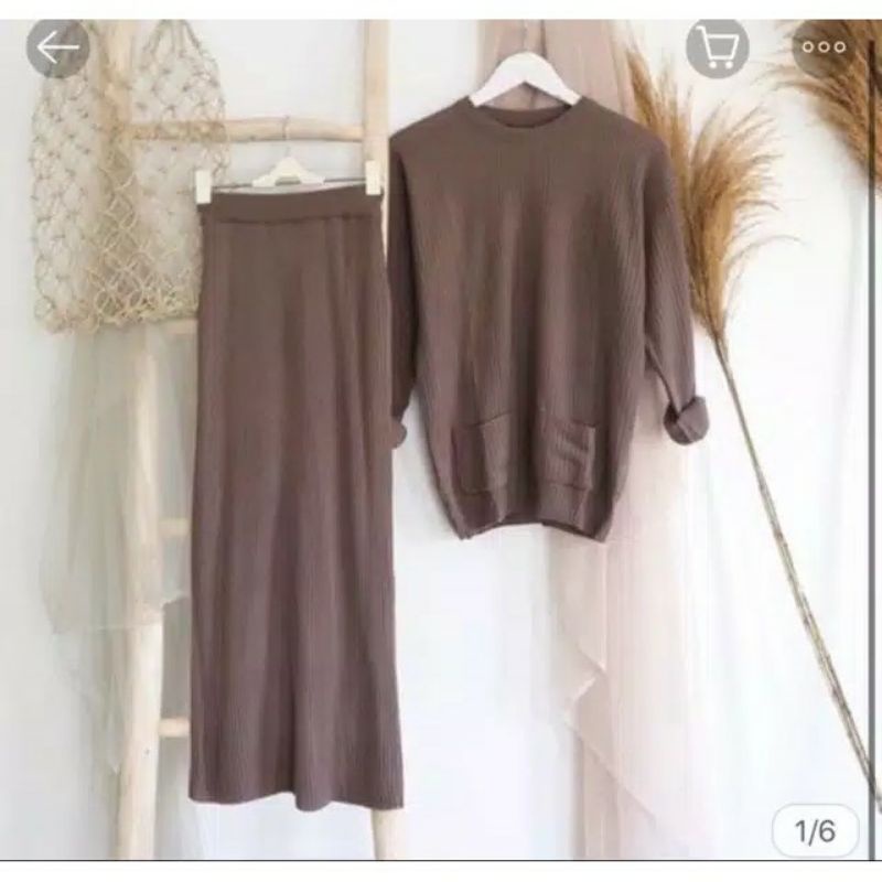 Jual rajut premium, rok span rajut, rok span rajut, rok knit rajut ...
