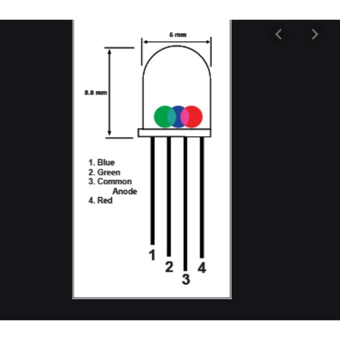 Jual Led Rgb 5Mm Common Anode 4 Pin Tri Color Transparant Anoda 4P P 5 ...