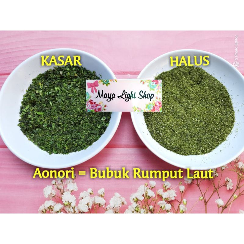 Jual Aonori 10gr 50gr serbuk Nori panggang Halal bubuk rumput laut nori ...