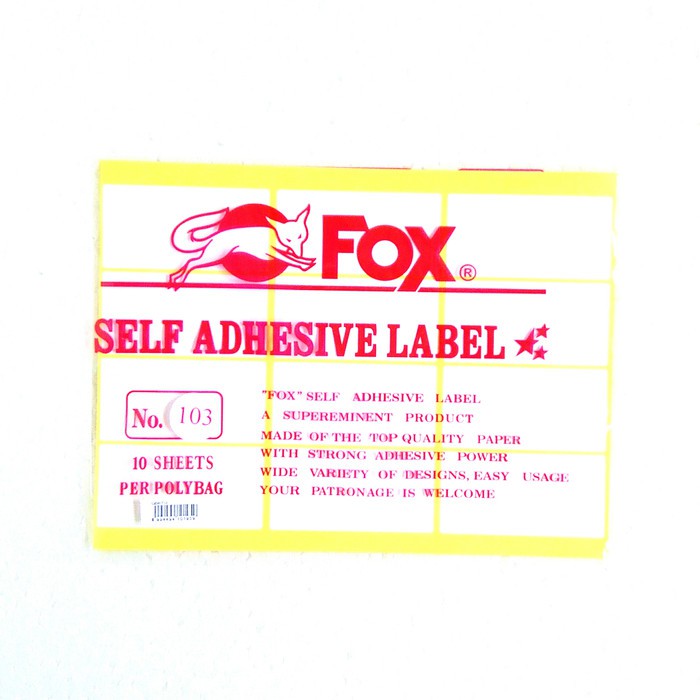 Jual Fox Sticker Label Undangan Kertas HVS Stiker Self Adhesive Labels ...