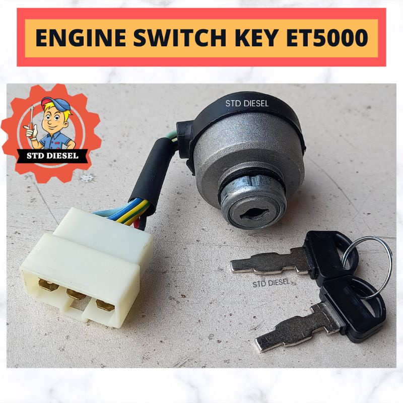 Jual ENGINE SWITCH KEY Kunci Kontak ET5000 ET6500 ET7000 ET7500 Kabel 5 ...