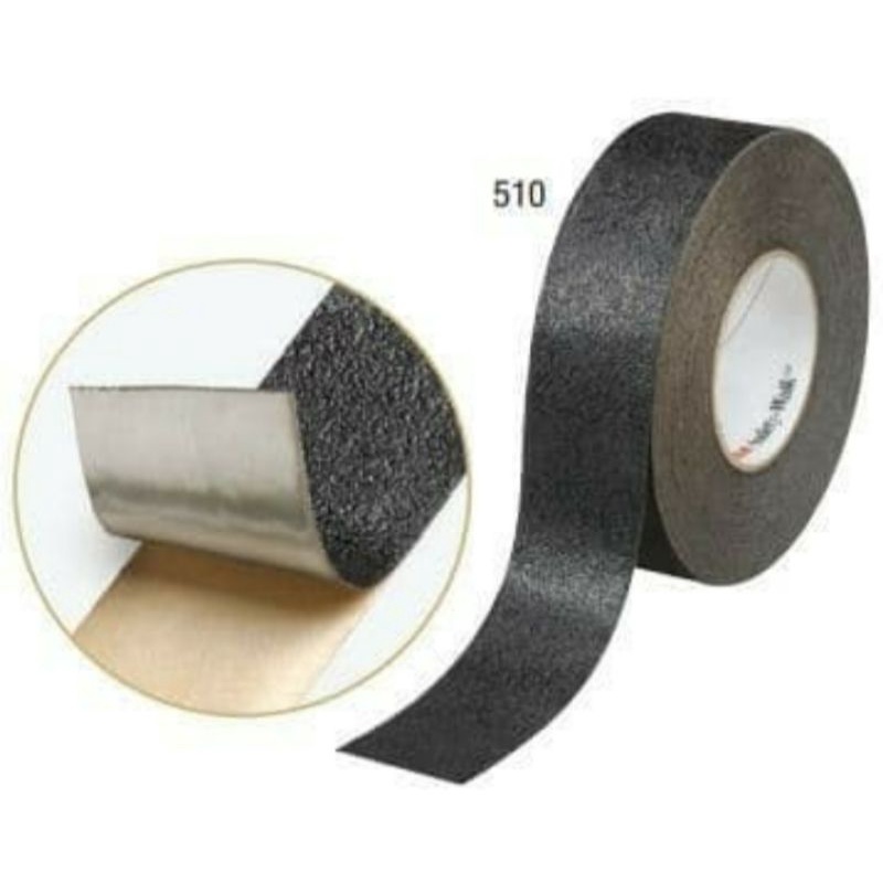 Jual Lakban Anti Licin Alumunium Tape Safety walk 3M 510 Hitam Anti Slip Anak Tangga / Tempat ...