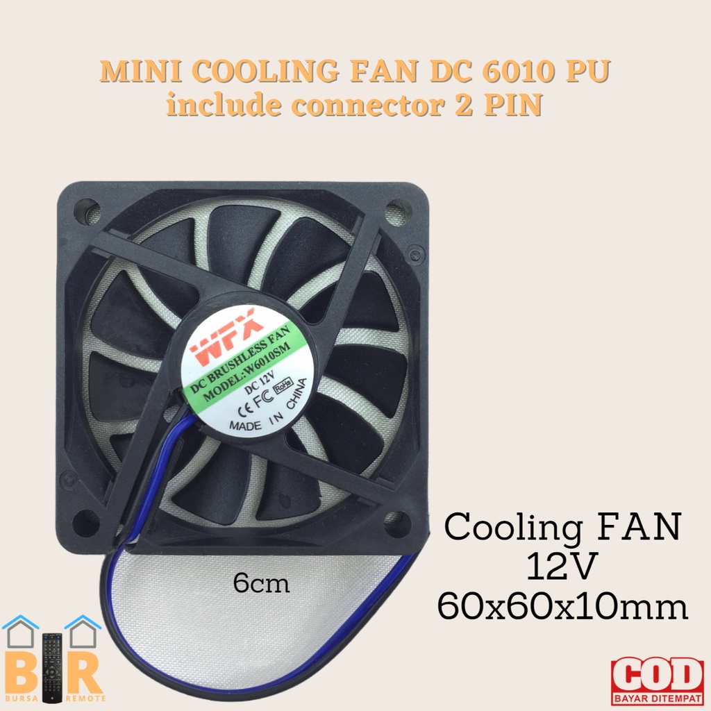 Jual MINI COOLING FAN DC 3CM - 12CM 12V 1A Dc CPU include connector 2 PIN | Shopee Indonesia