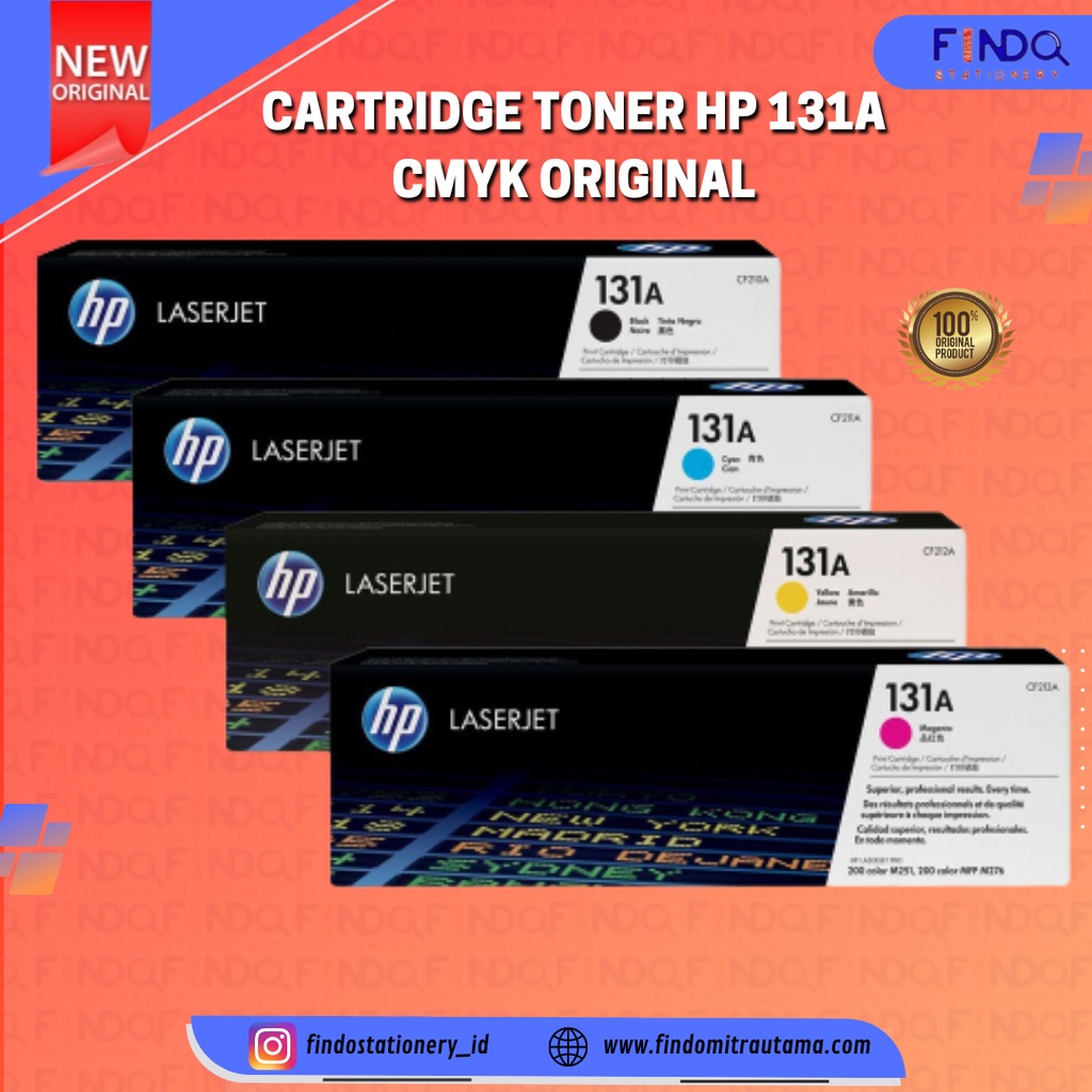 Jual TONER HP 131A (CF210-213CMYK/ALL COLOR) - 100%ORIGINAL | Shopee ...