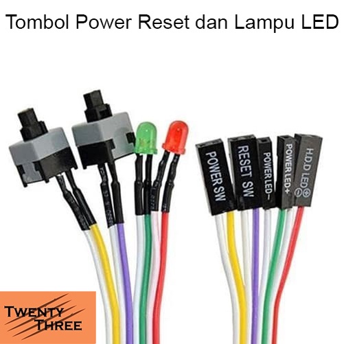 Jual Kabel Tombol Power Reset Switch Front Panel Komputer PC Casing ...