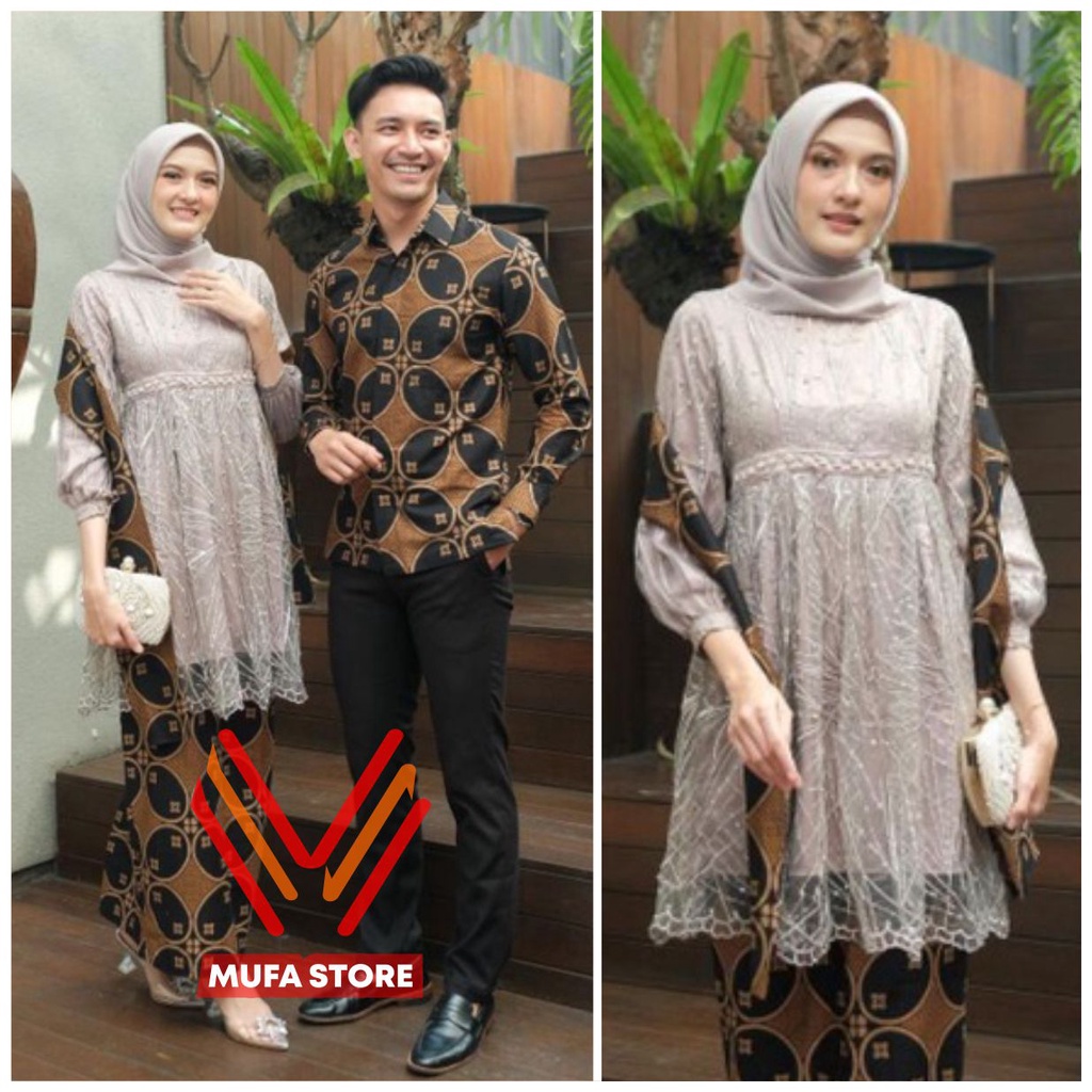 Jual Batik Couple Kebaya Modern Kebaya Tunik Tunangan Wisuda Kondangan ...