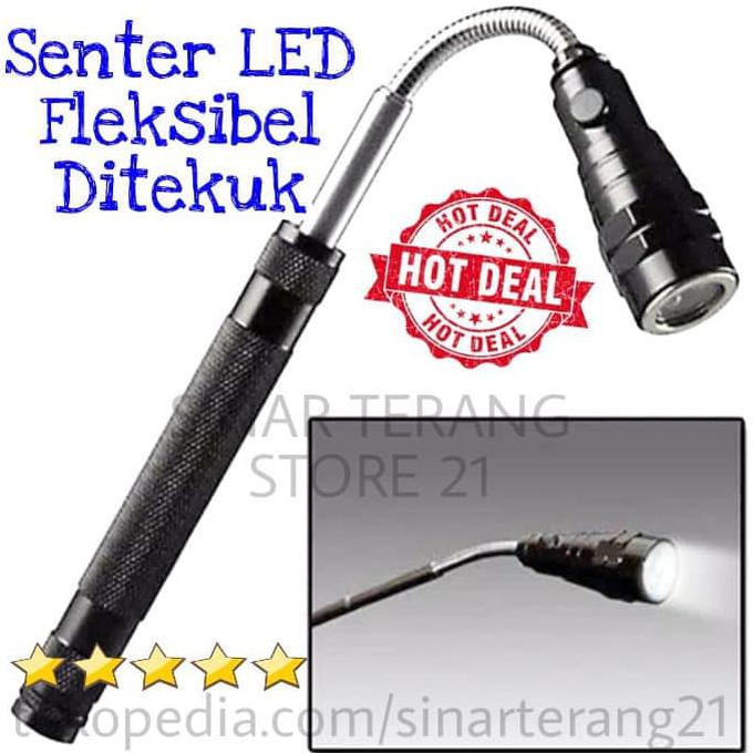 Jual Senter 3 Mata Led Fleksibel Teleskopik Bisa Ditarik Panjang Ada ...