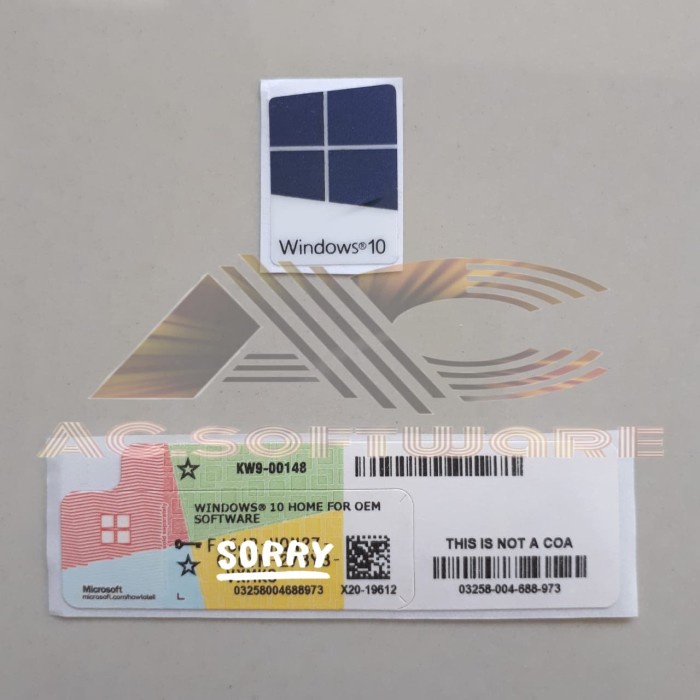 Jual NEW COA WIN 10 HOME OEM + LOGO WIN 10 | Shopee Indonesia