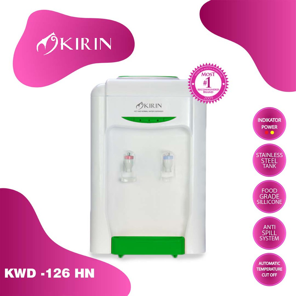 Jual DISPENSER AIR KIRIN HOT NORMAL PANAS DAN NORMAL KWD-126 HN ...