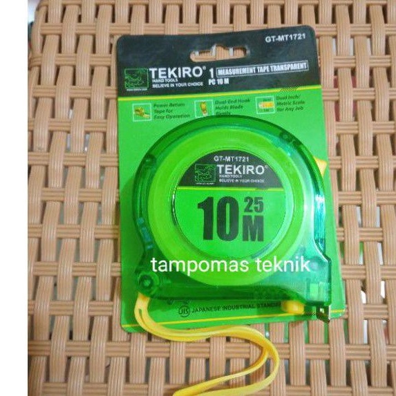 Jual Meteran 10 Meter Tekiro Original Transparent tape | Shopee Indonesia