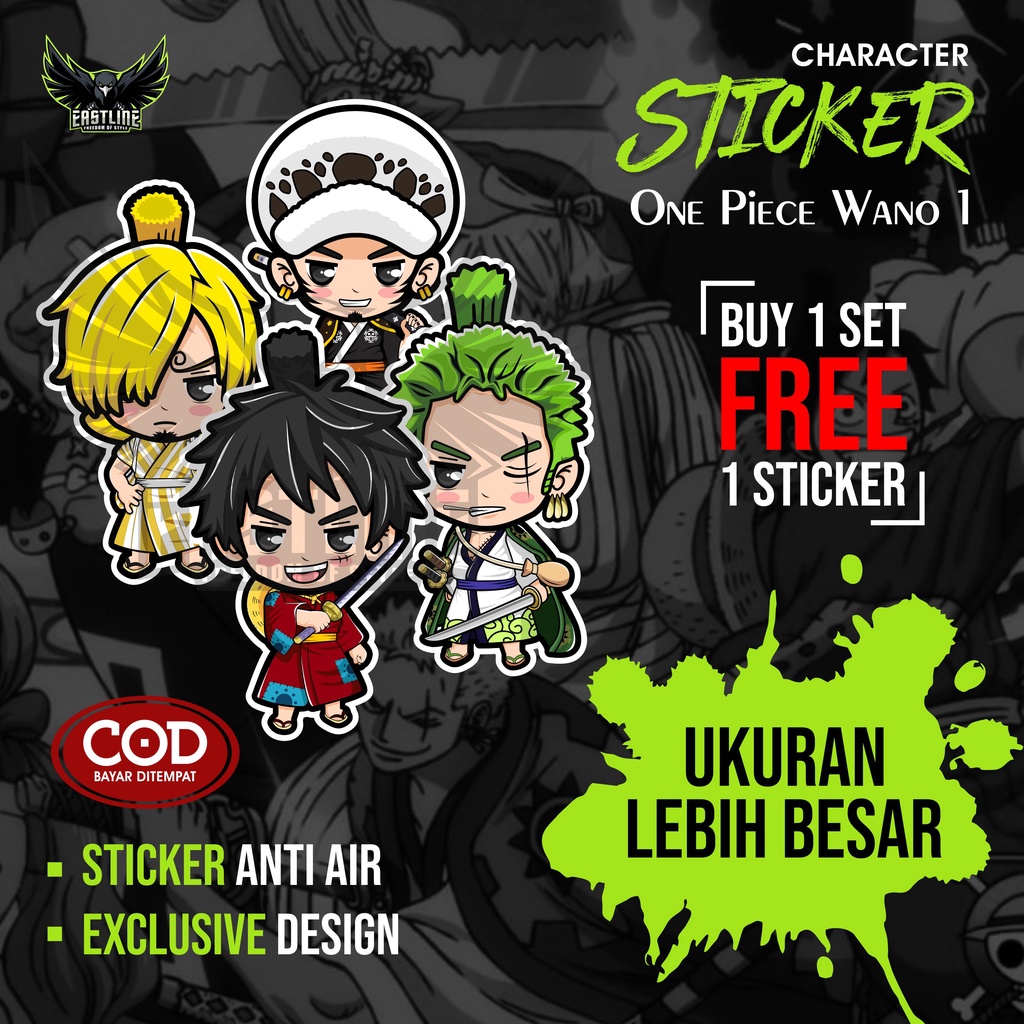 Jual Stiker One Piece Karakter Anime Lucu Chibi Wano Bahan Vinyl ...