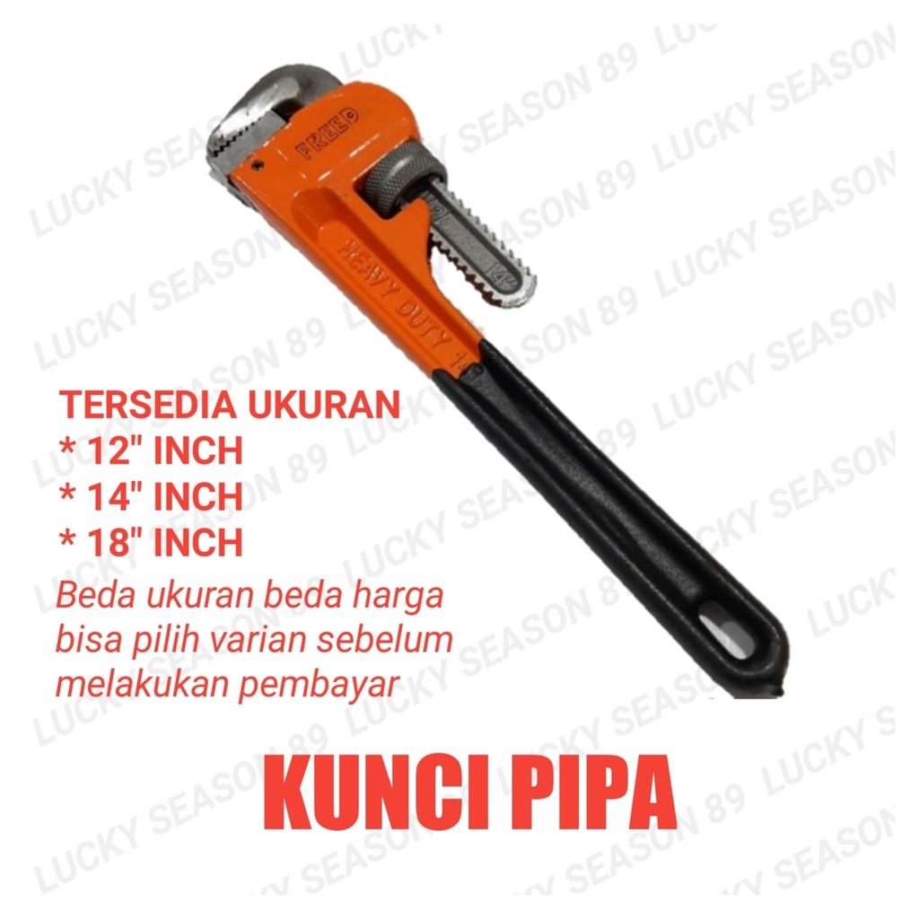 Jual Kunci Pipa ukuran 12 14 18 Inch / Pipe Wrench - Termurah | Shopee ...
