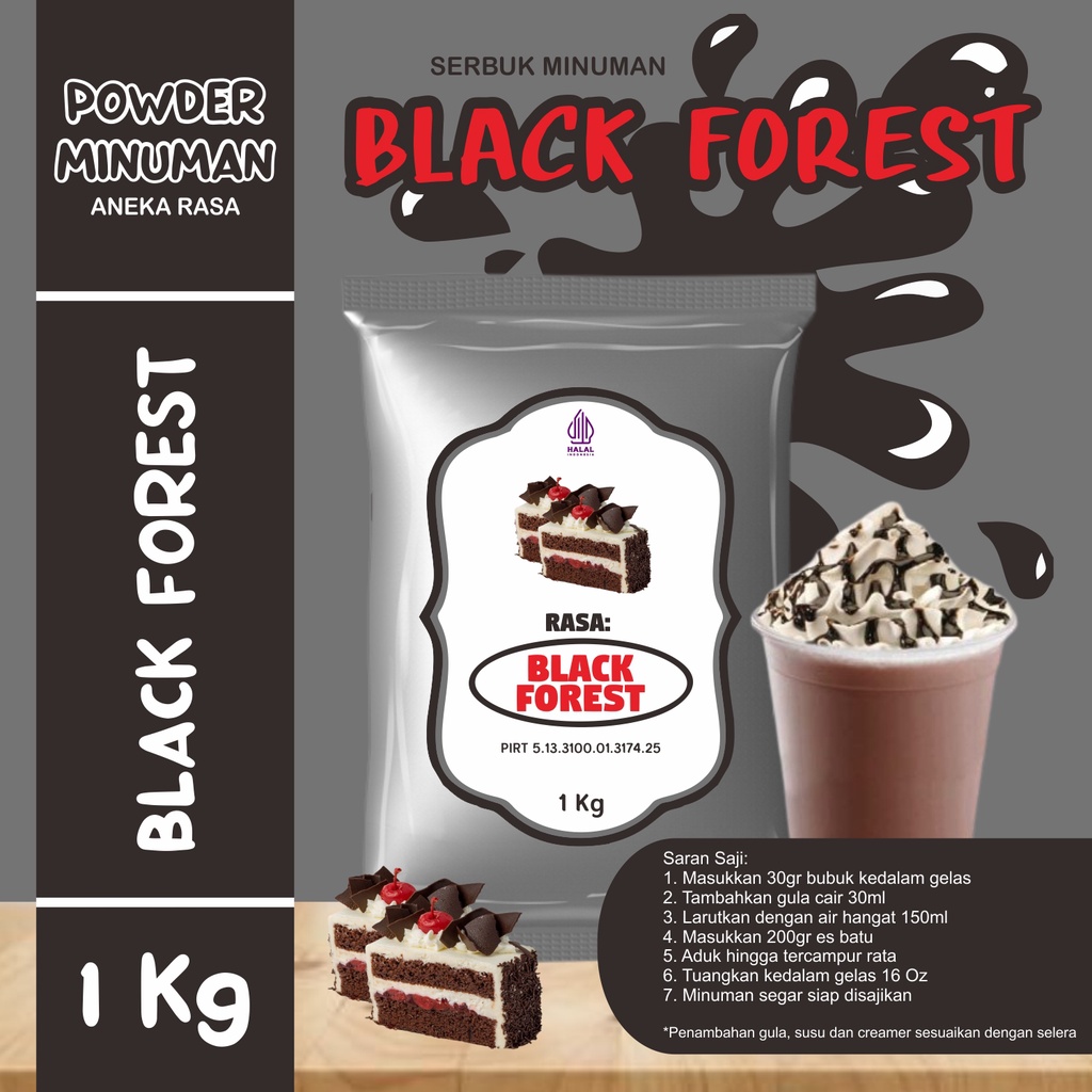 Jual Bubuk Serbuk Minuman 1kg Rasa Black Forest Bubuk Minuman Kekinian ...