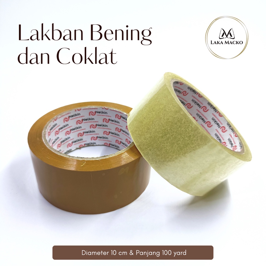 Jual Lakban Coklat 100 Yard , Lakban Bening , Lakban diamter 10 cm ...