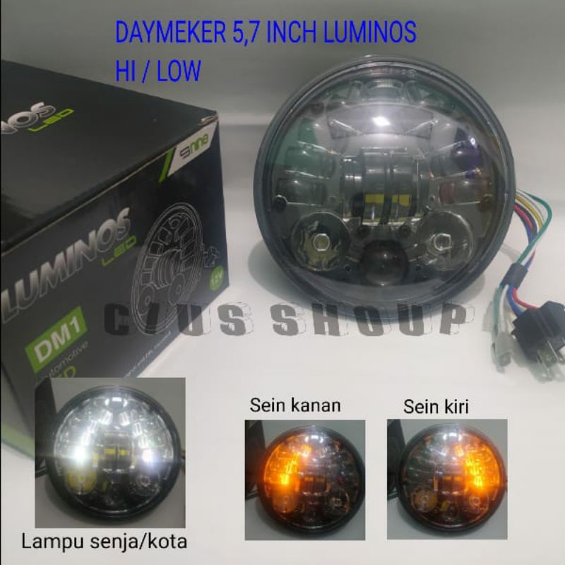 Jual LAMPU LED LUMINOS DAYMAKER 5,7 INCH 16LED DAN 7 INCH 19LED 75 WATT ...