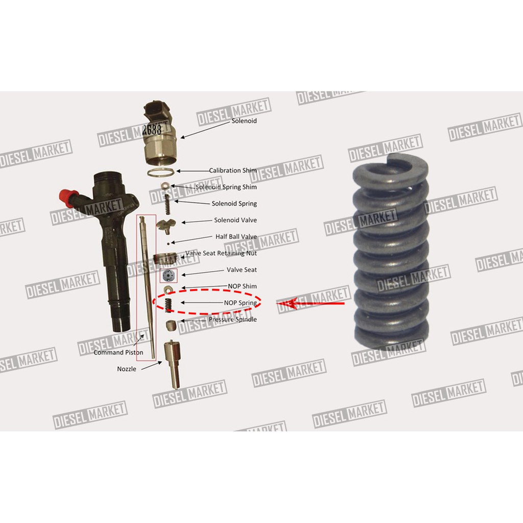 Jual Nop spring body Injector Pajero Hilux Triton Innova - Per Bodi Isi ...
