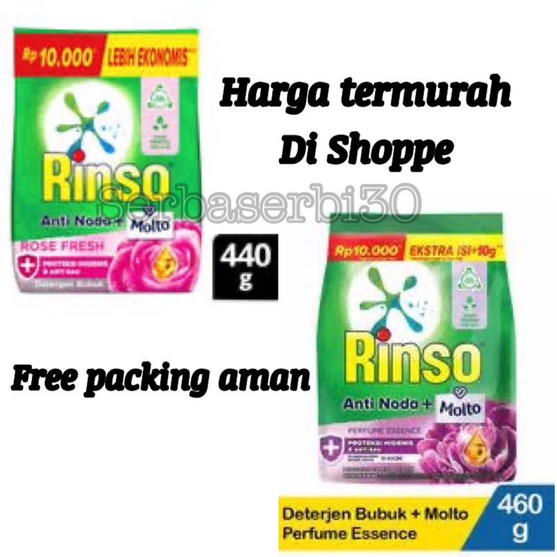 Jual Detergen Rinso + molto bubuk rose fresh 460gr/ parfum essence ...