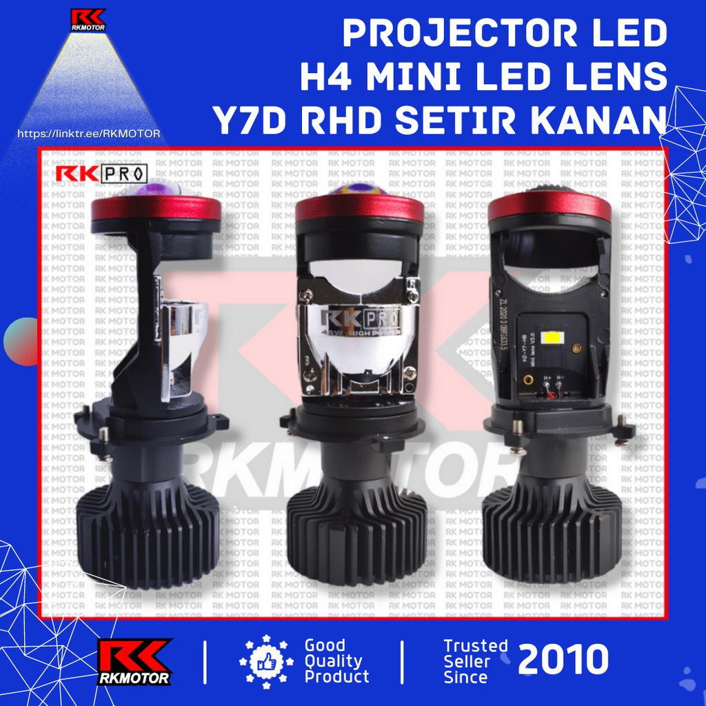 Jual Lampu LED Y7D Mini Projie Projector H4 6000K Cut Off RHD Setir ...