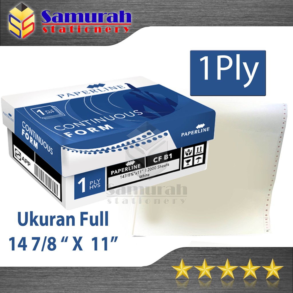 Jual Kertas Continuous Form Paperline 14 7/8 x 11 Putih B1 / Kertas ...