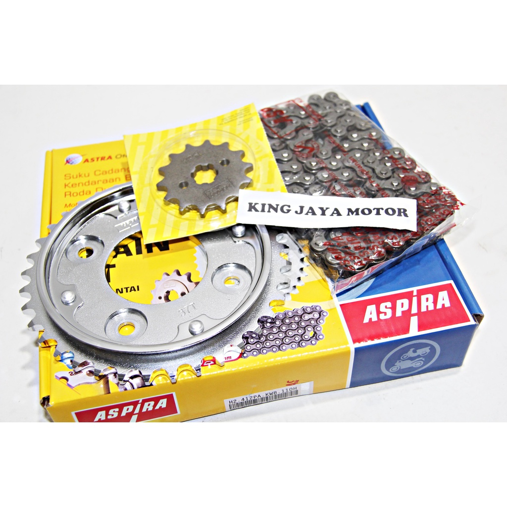 Jual GEAR SET PAKET DRIVE CHAIN ASPIRA BLADE 110 REVO KWB ASPIRA ASTRA ...