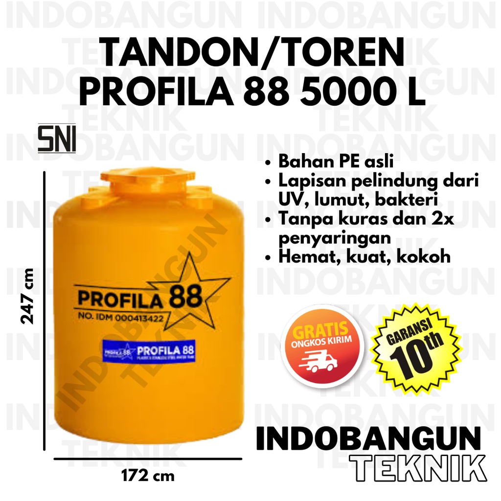 Jual Tandon Air Toren Air Tangki Air Profira 5000 Liter Harga Murah ...