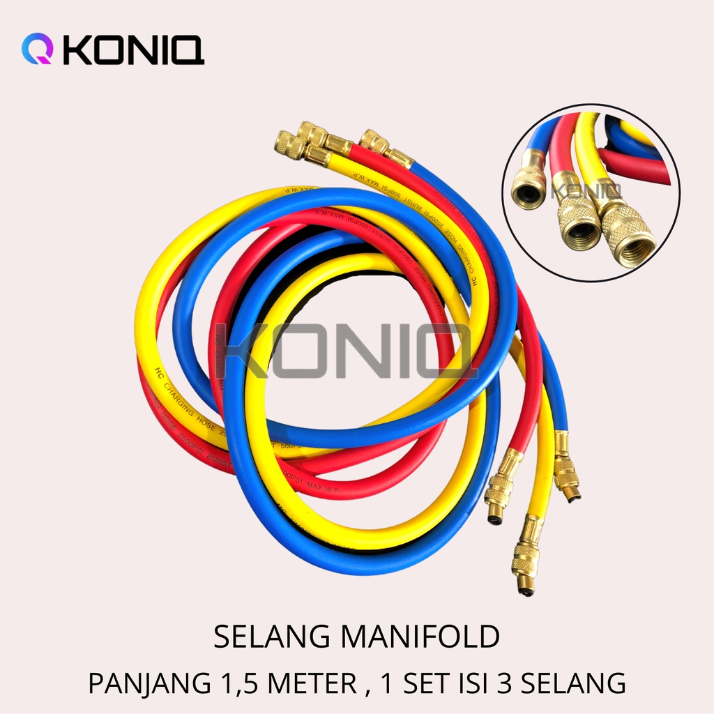 Jual SELANG MANIFOLD R22 / SELANG ISI FREON 1 SET 100CM, 150 CM ...