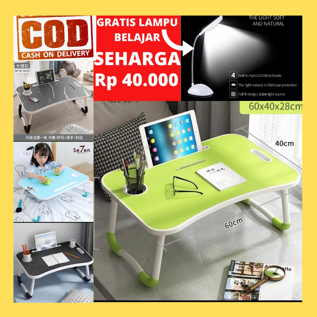 Jual Meja Belajar Kerja Laptop Portable Anak Anak Mini Kecil Lipat Kayu ...