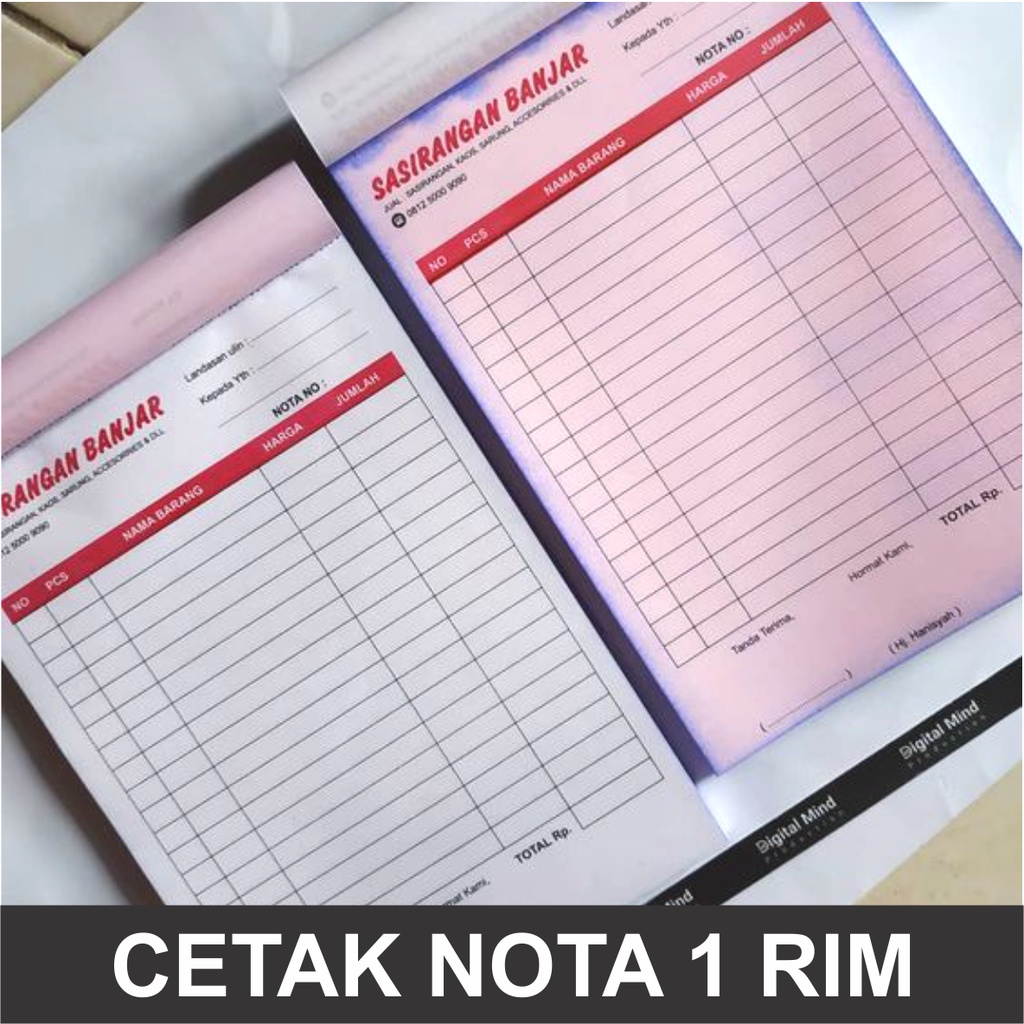 Jual Nota NCR 1 Rim 1 Ply 2 Ply Kertas karbon tembus jelas | Shopee ...