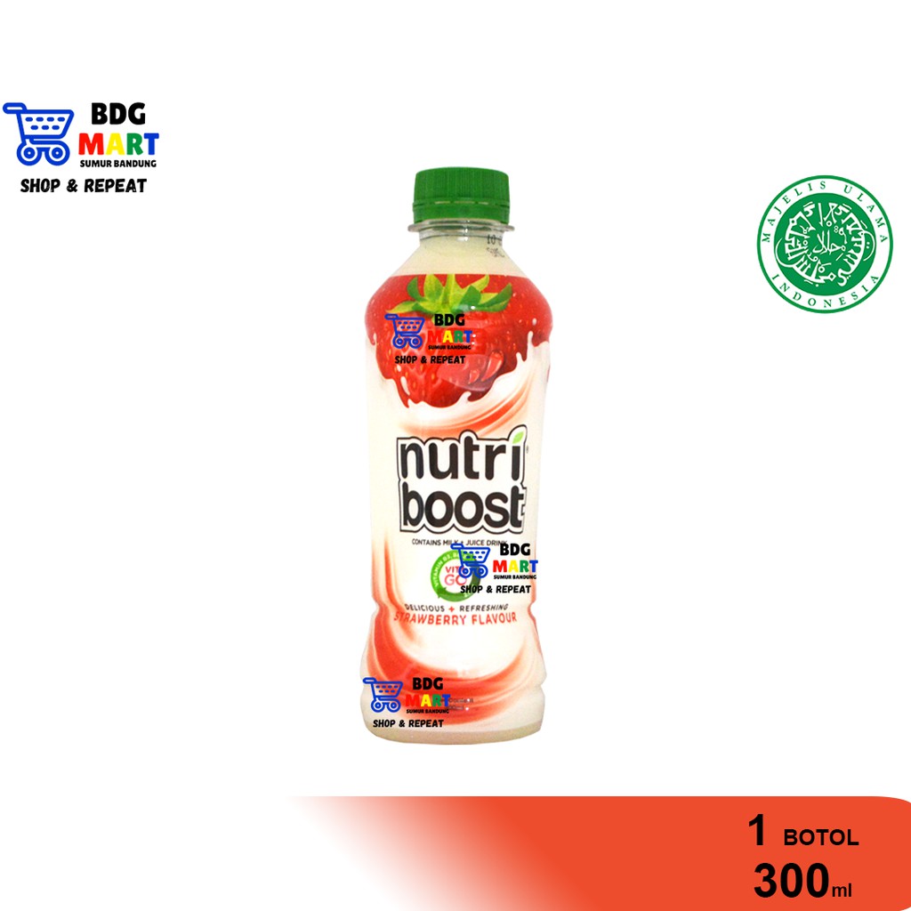 Jual BOTOL Nutriboost Strawberry Minuman Susu Buah Stroberi Produk Coca ...