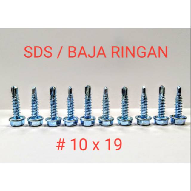 Jual Baut Baja ringan Roofing Screw Reng baja skrup sekrup 10 x19 SDS ...
