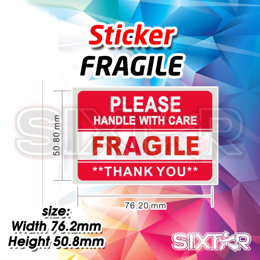 Jual Sticker Label Fragile Stiker Kemasan Packing Packaging 2x3inch ...