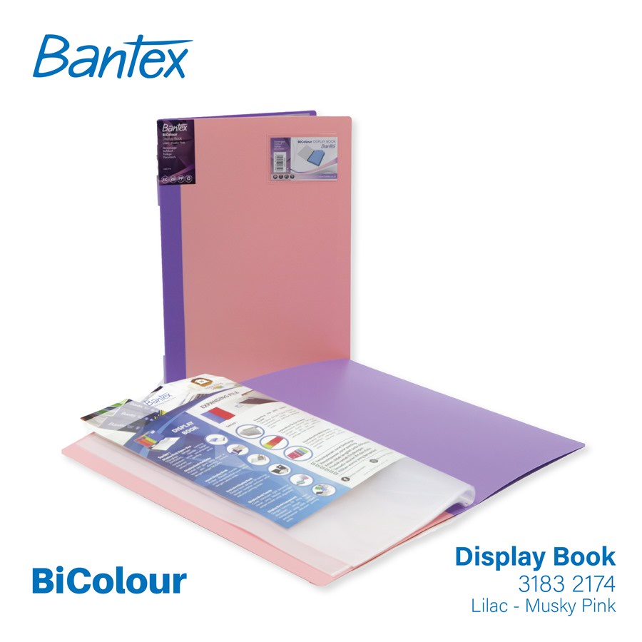 Jual Bantex BICOLOUR Display Book Folio 20 Pocket Lilac Muskypink ...