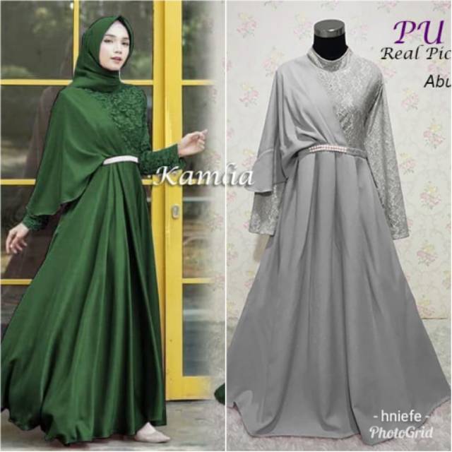 Jual Baju Gamis Pesta Kamelia Brukat | Shopee Indonesia