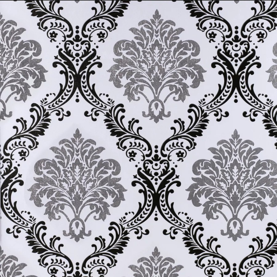 Jual Wallpaper Sticker Batik Hitam Silver Panjang 10M X Lebar 45CM ...