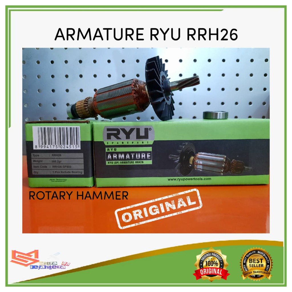 Jual Armature dan Stator rumah angker Rotary Hammer Ryu RRH26 new ...